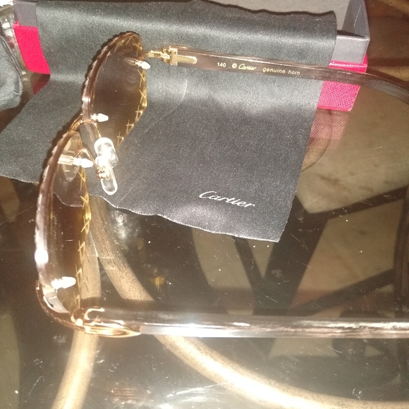 Cartier | Accessories | Cartier Sunglasses Custom Cut Black And Gold ...